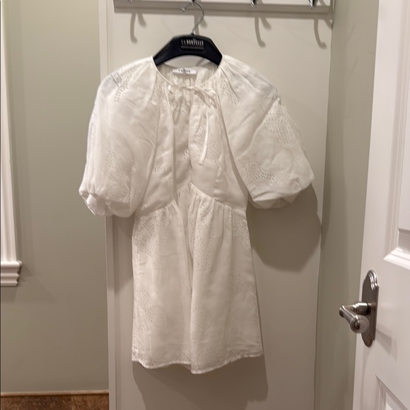 Frame Denim | Dresses | Frame Elegant White Dress With Puff Sleeves ...